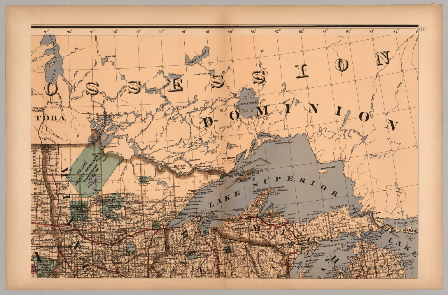 (Map 8 - Minnesota, Wisconsin, Michigan). - David Rumsey Historical Map ...