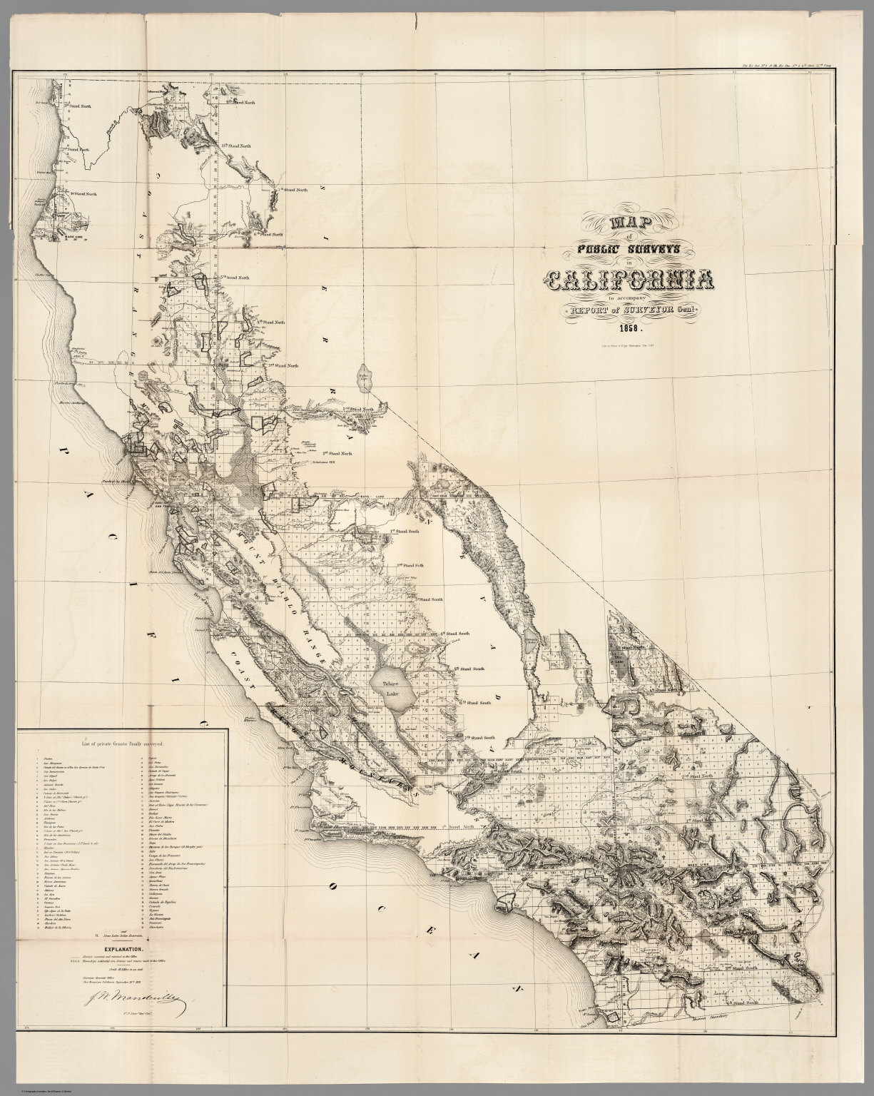 Map of the Public Surveys in California, 1858 - David Rumsey Historical ...