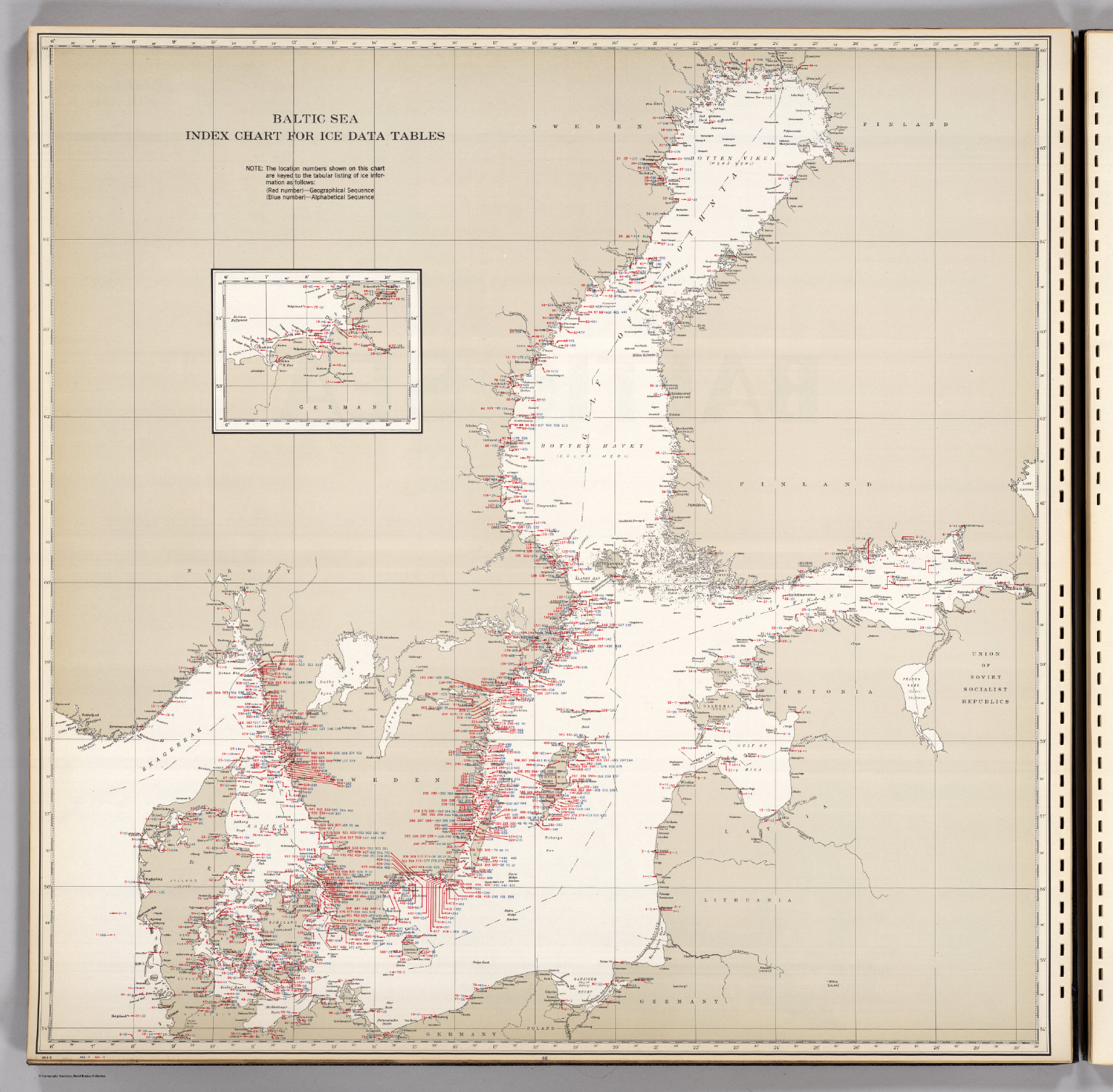 Baltic Sea, Index Chart for Ice Data Tables. - David Rumsey Historical ...