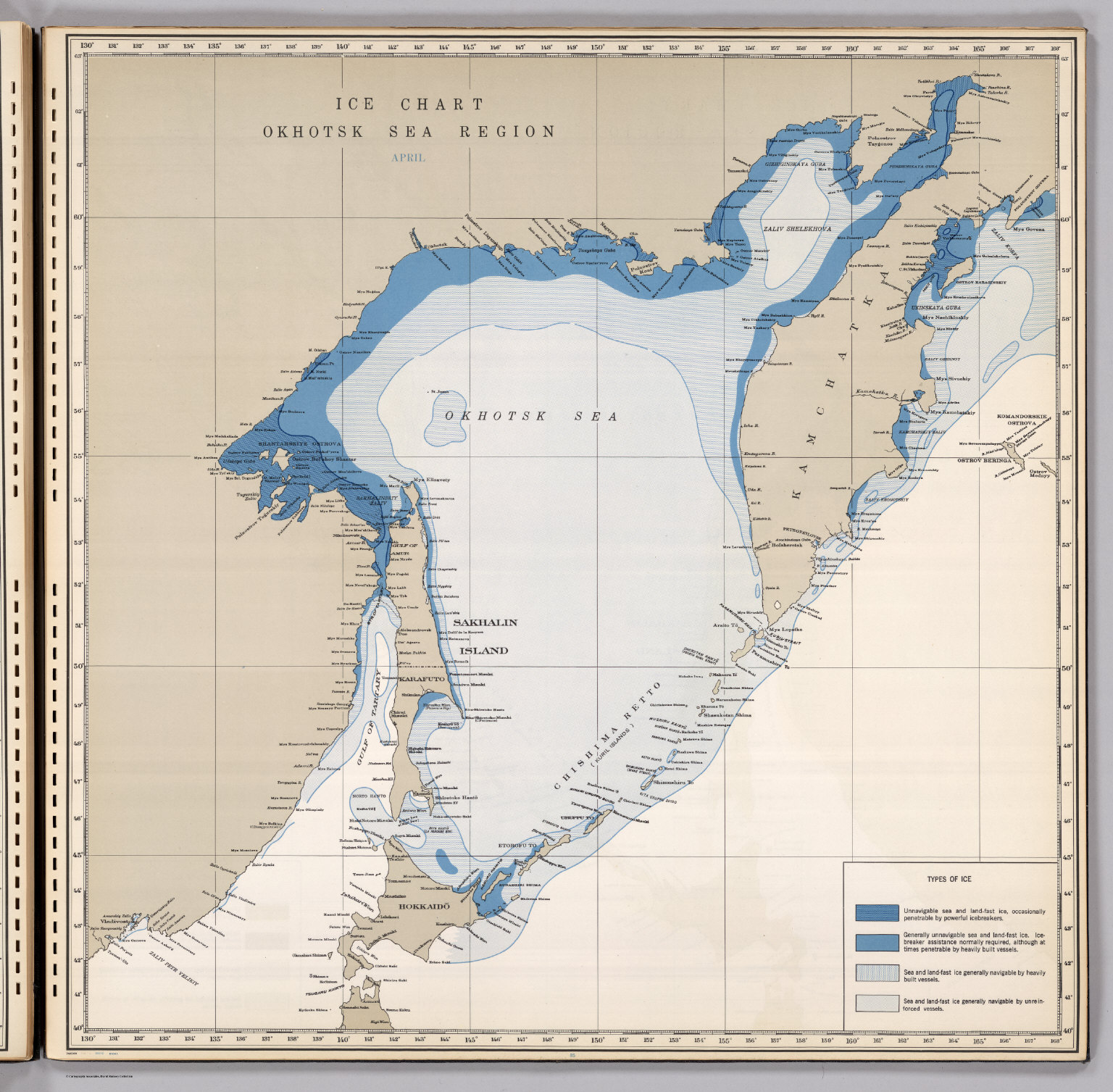 Ice Chart, Okhotsk Sea Region, April - David Rumsey Historical Map ...