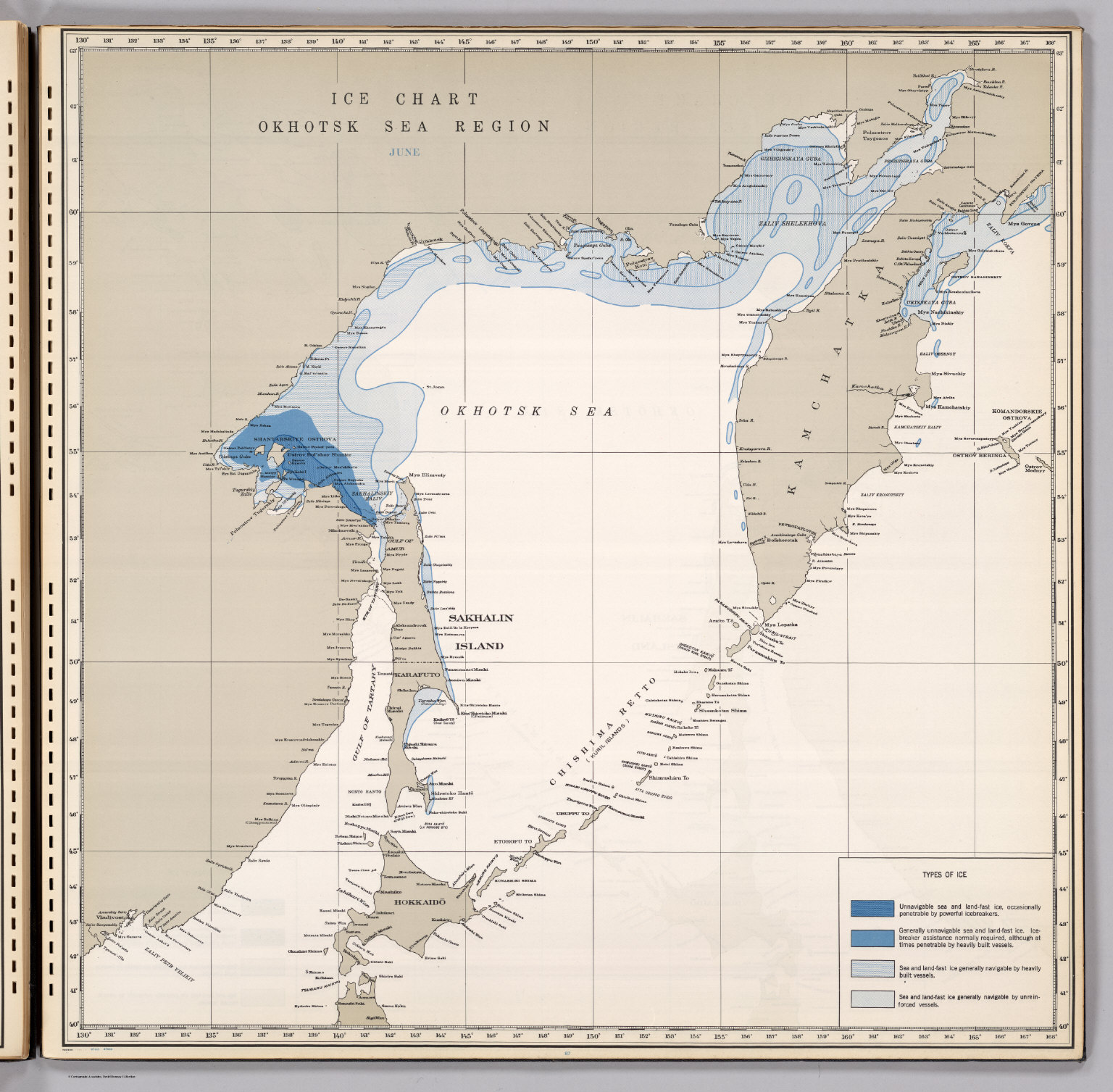 Ice Chart, Okhotsk Sea Region, June. - David Rumsey Historical Map ...