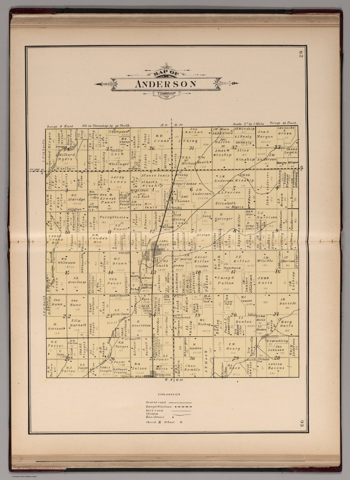 Anderson Township, Rush County, Indiana. - David Rumsey Historical Map ...