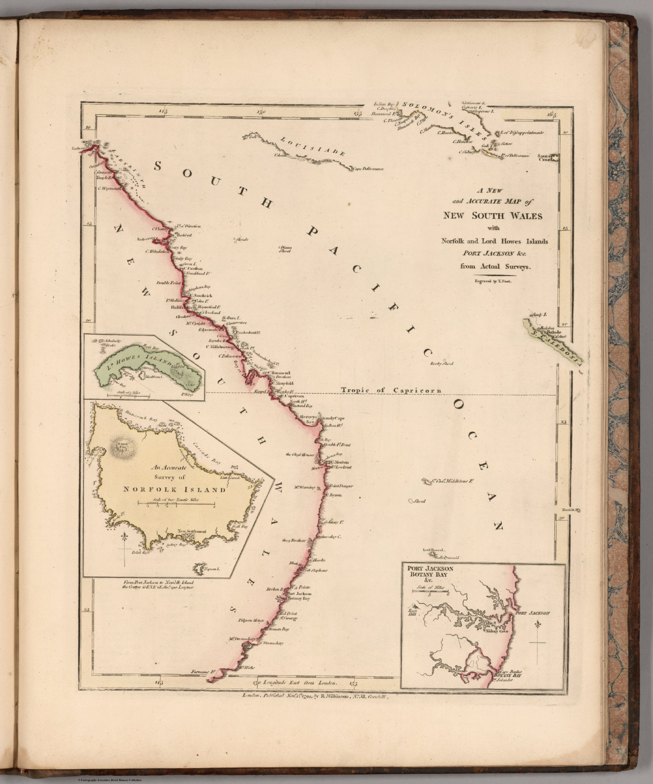 A New Accurate Map of New South Wales with Norfolk and Lord Howes ...