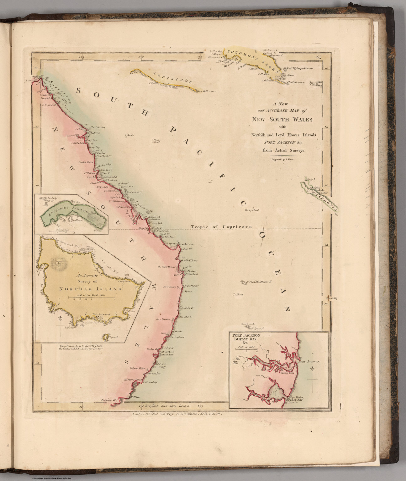 A New Accurate Map of New South Wales with Norfolk and Lord Howes ...