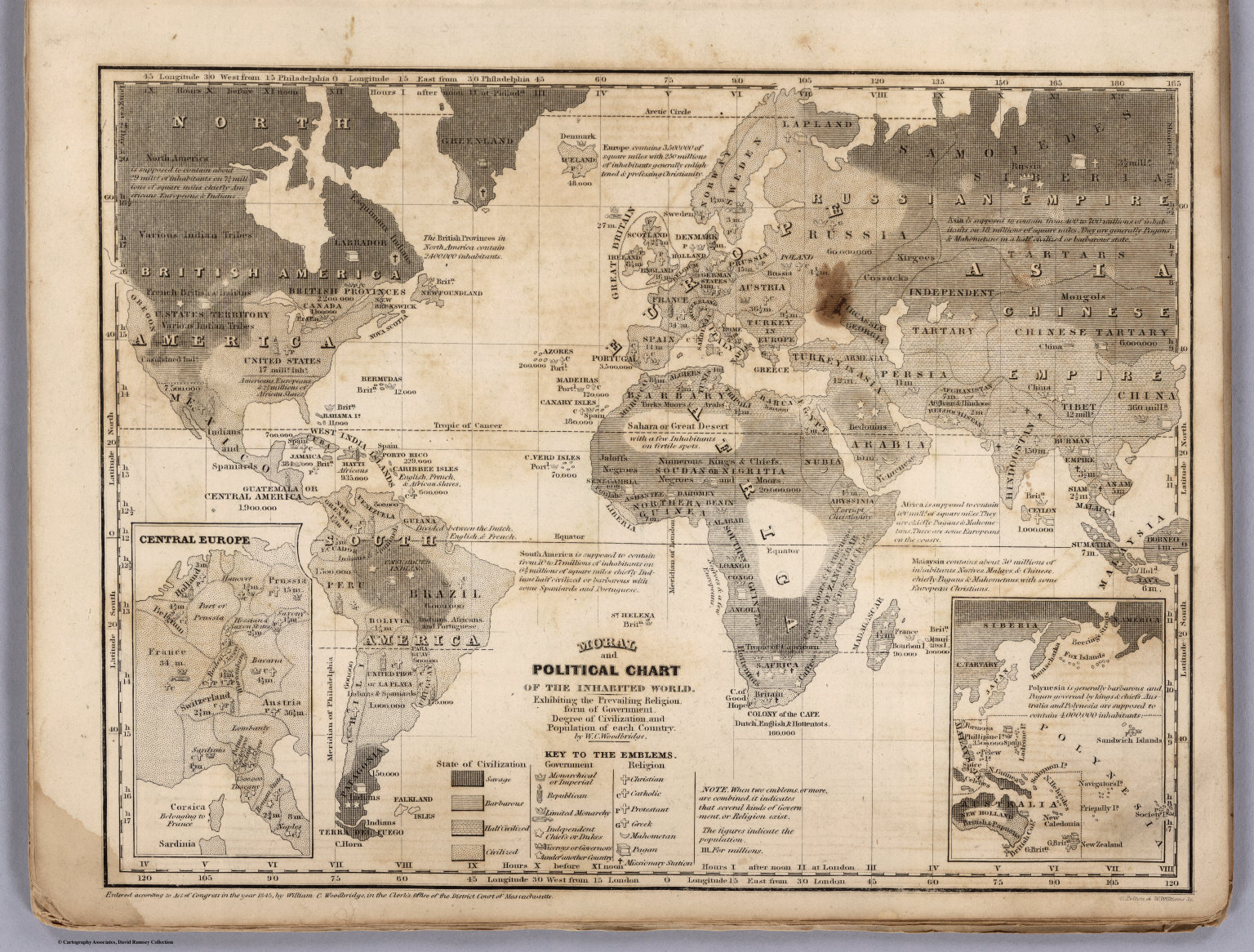 Moral And Political Chart Of The Inhabited World - David Rumsey ...