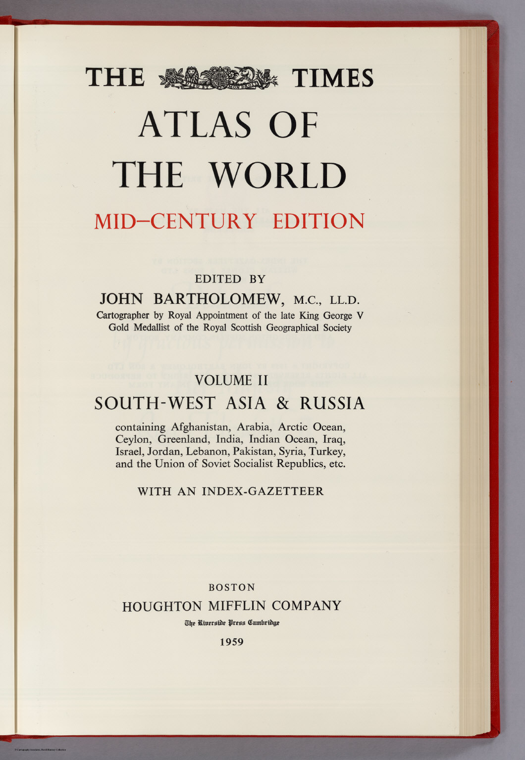 Title Page: Times Atlas of the World. Mid-Century Edition, Volume II ...