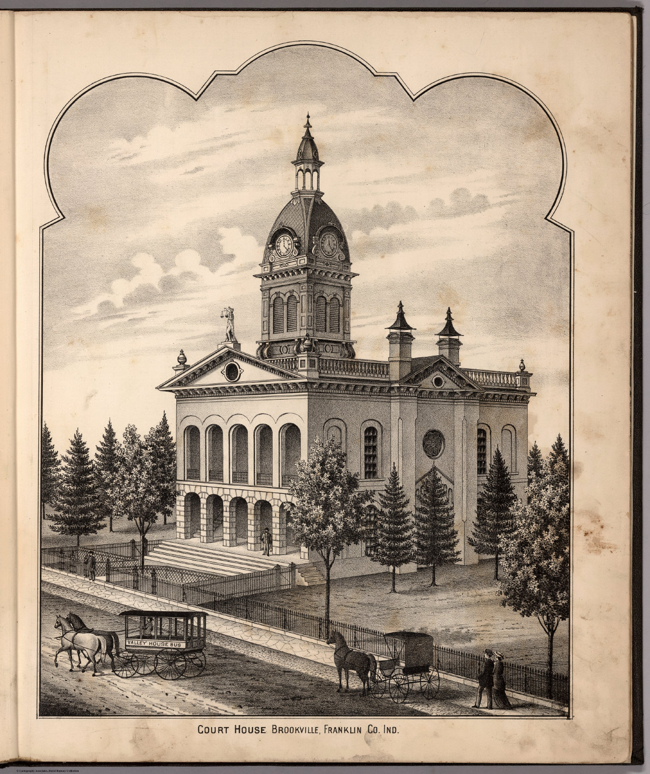 View: Court House, Brookville, Franklin County, Indiana. - David Rumsey ...