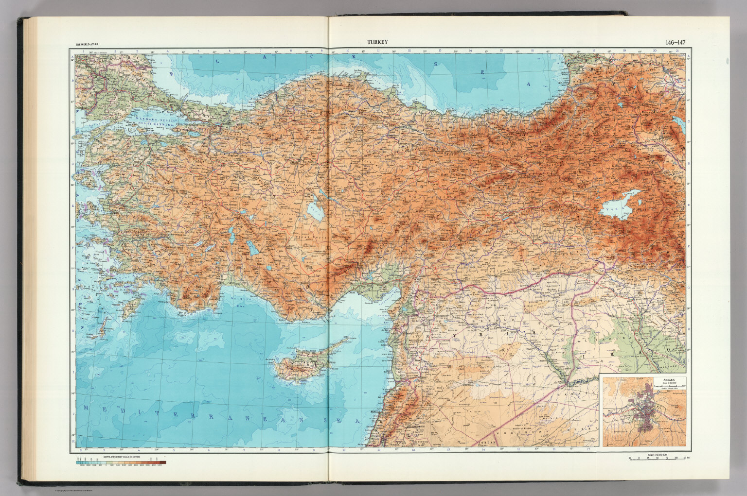 146-147. Turkey. Ankara. The World Atlas. - David Rumsey Historical Map ...