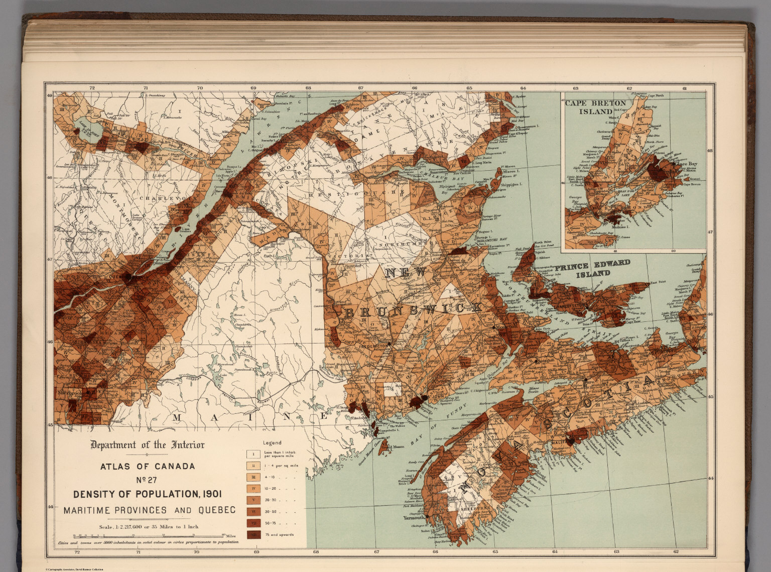 No. 27, Density of population, 1901; Maritime Provinces and Quebec ...