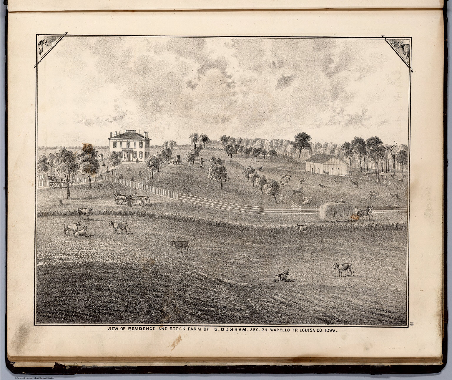 View: Residence of S. Dunham, Louisa County, Iowa. - David Rumsey ...