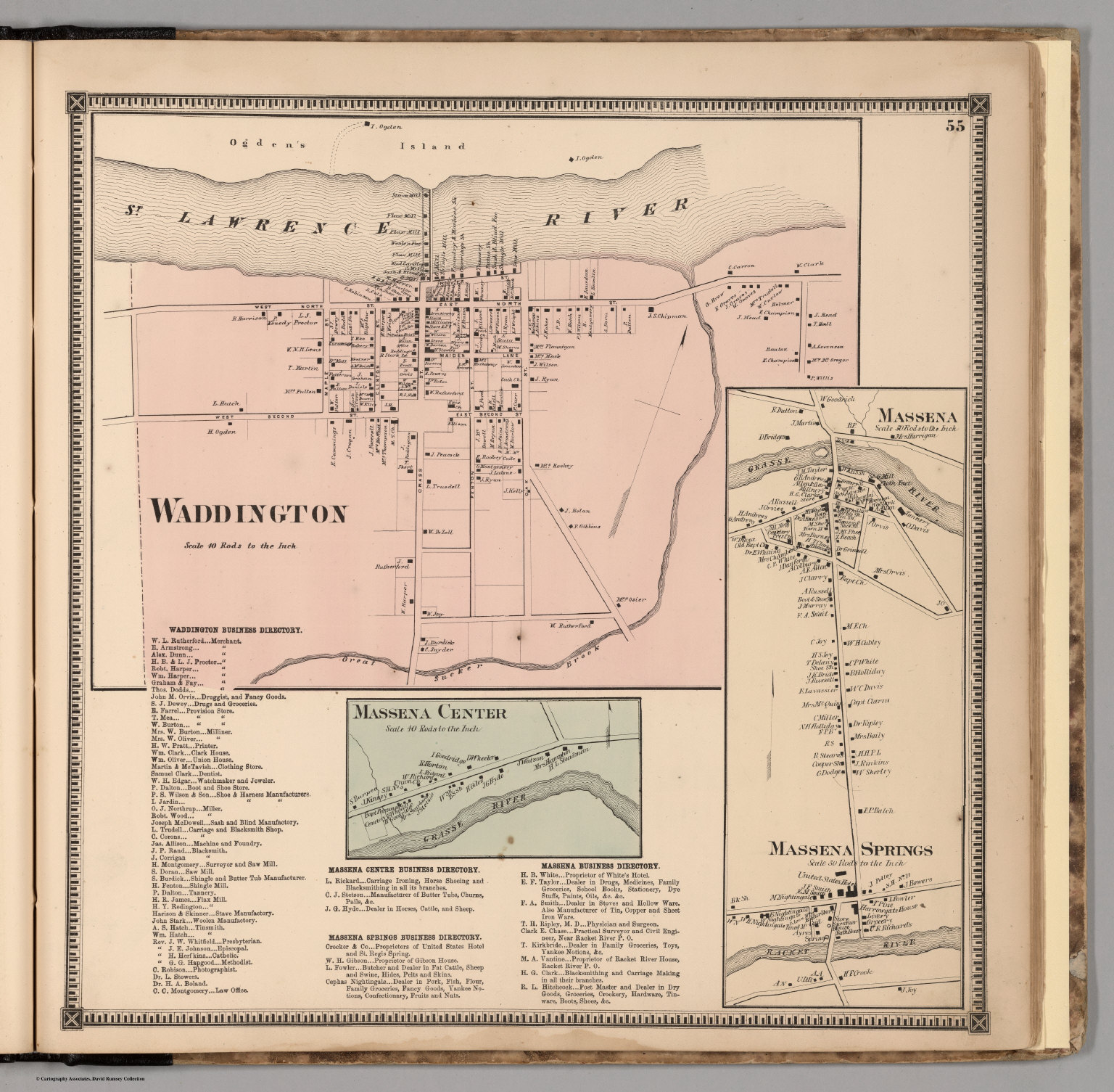 Waddington. Messena Center. Massena - Massena Springs, Saint Lawrence ...