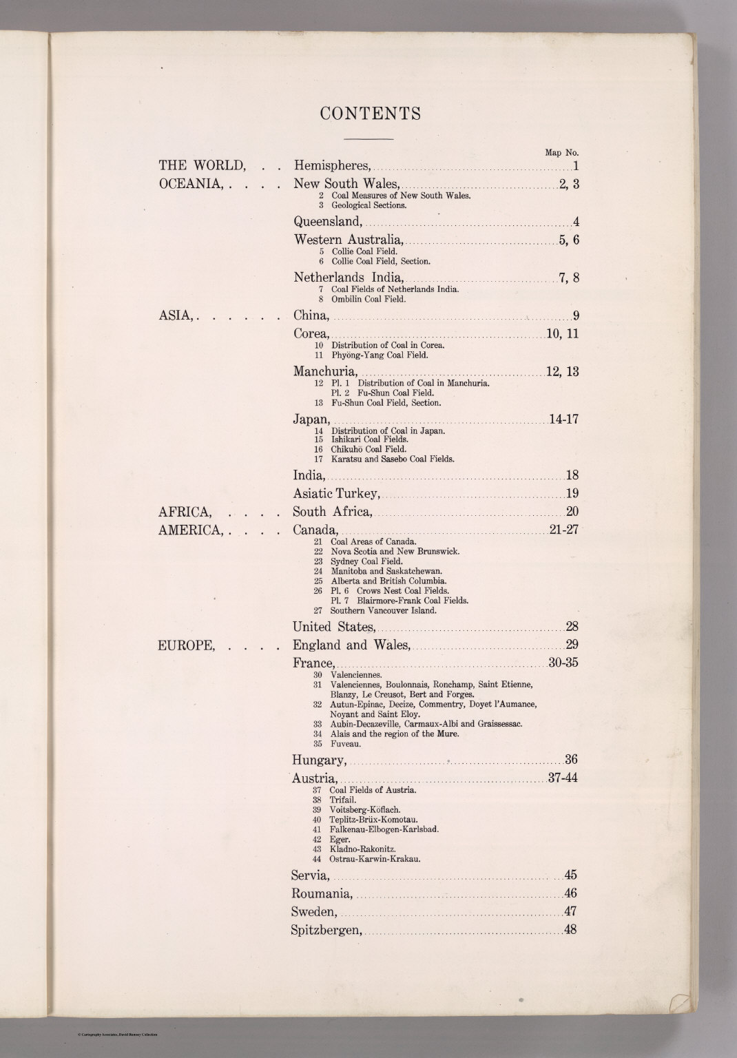 Table of Contents: Atlas of Coal Resources of the World. - David Rumsey ...
