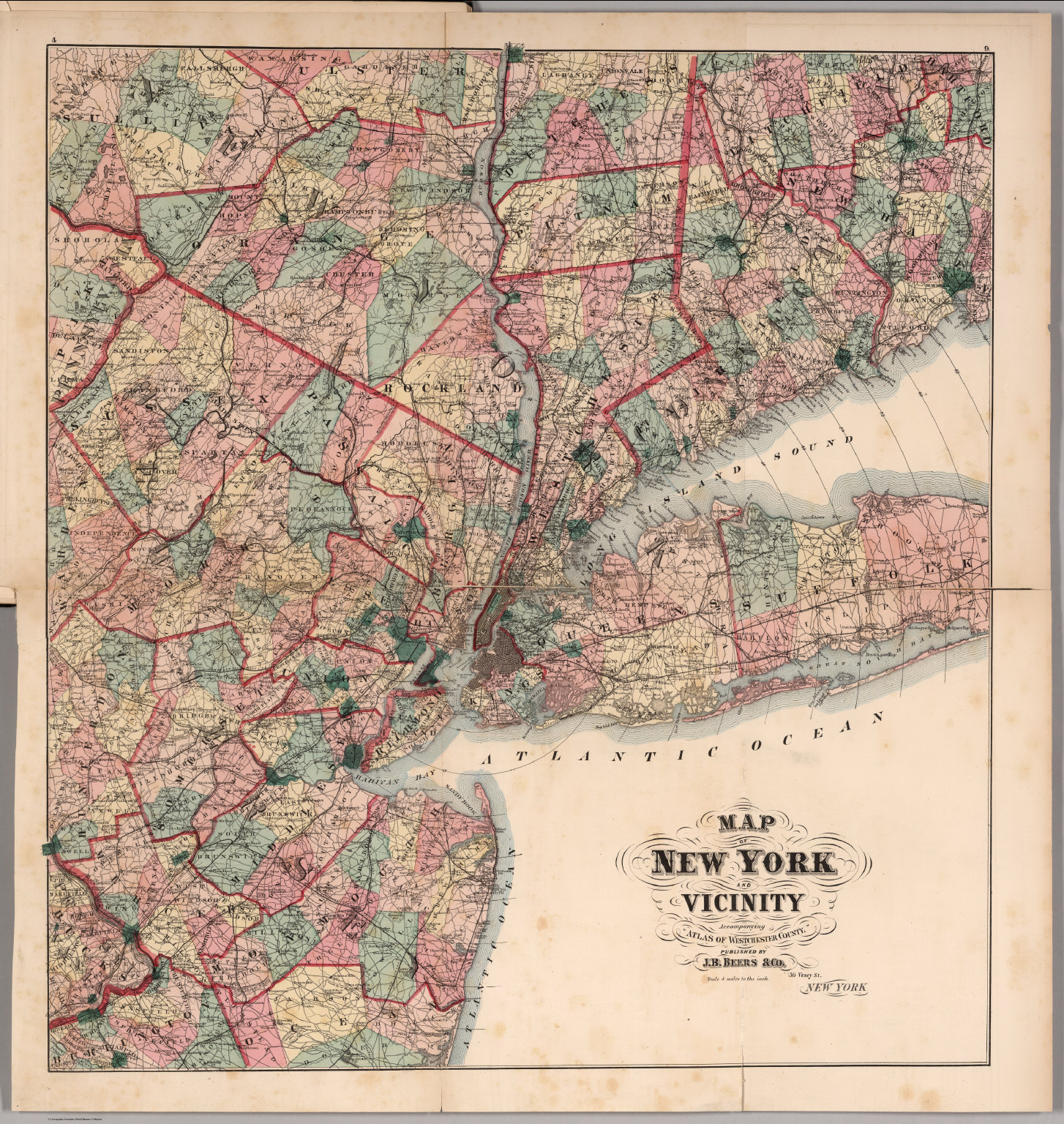 Map of New York and Vicinity Accompanying Atlas of Westchester County ...