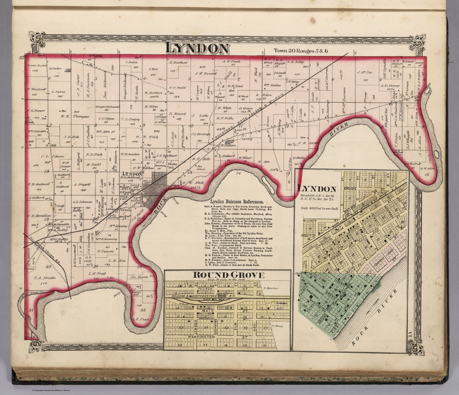 Lyndon Township, Whiteside County, Illinois. (insets) Round Ground ...