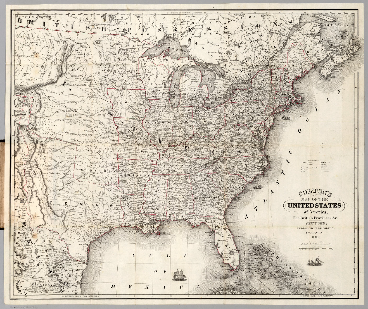 Map of the United States of America, The British Provinces - David ...