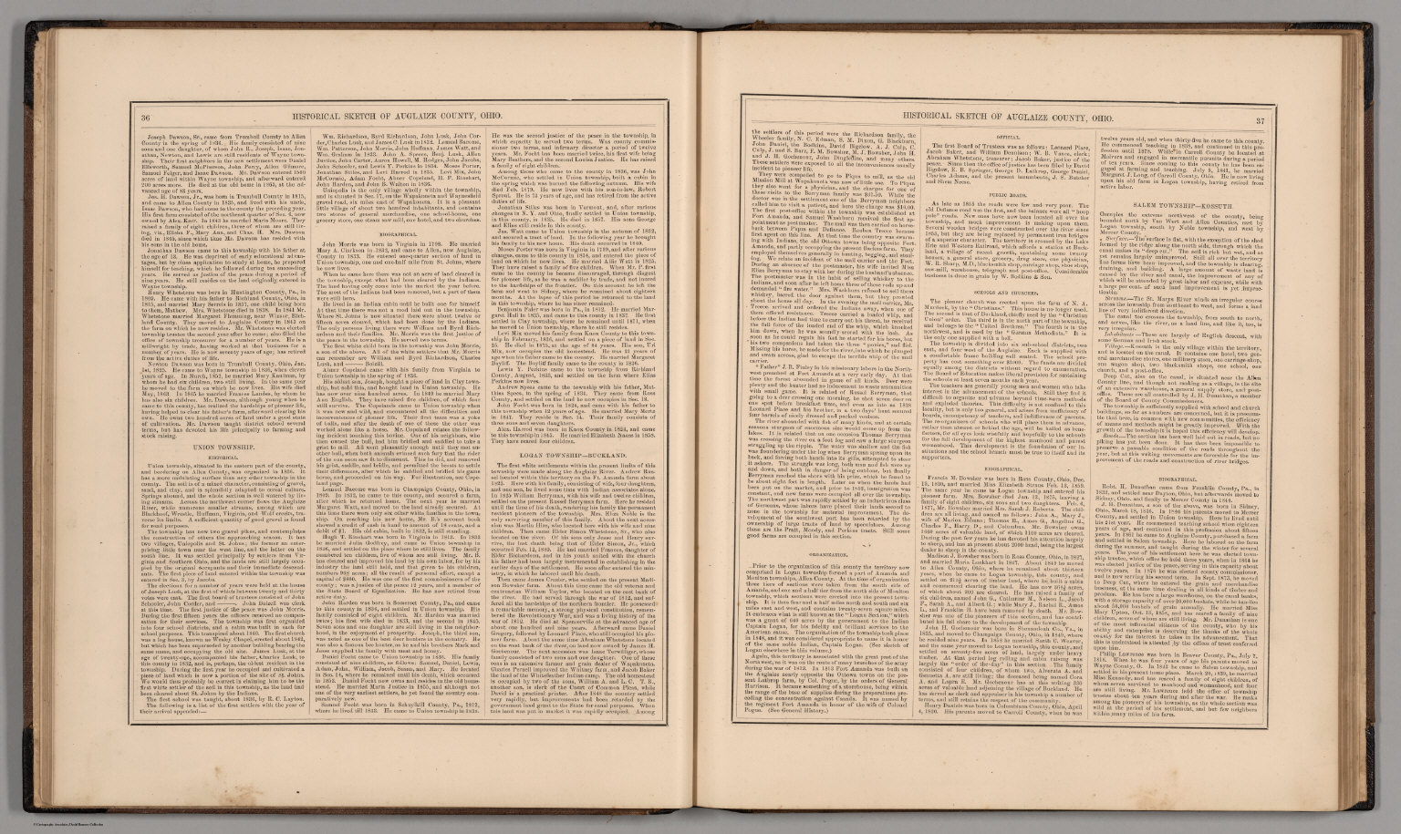 Text: Historical Sketch of Auglaize County, Ohio (continued). - David ...