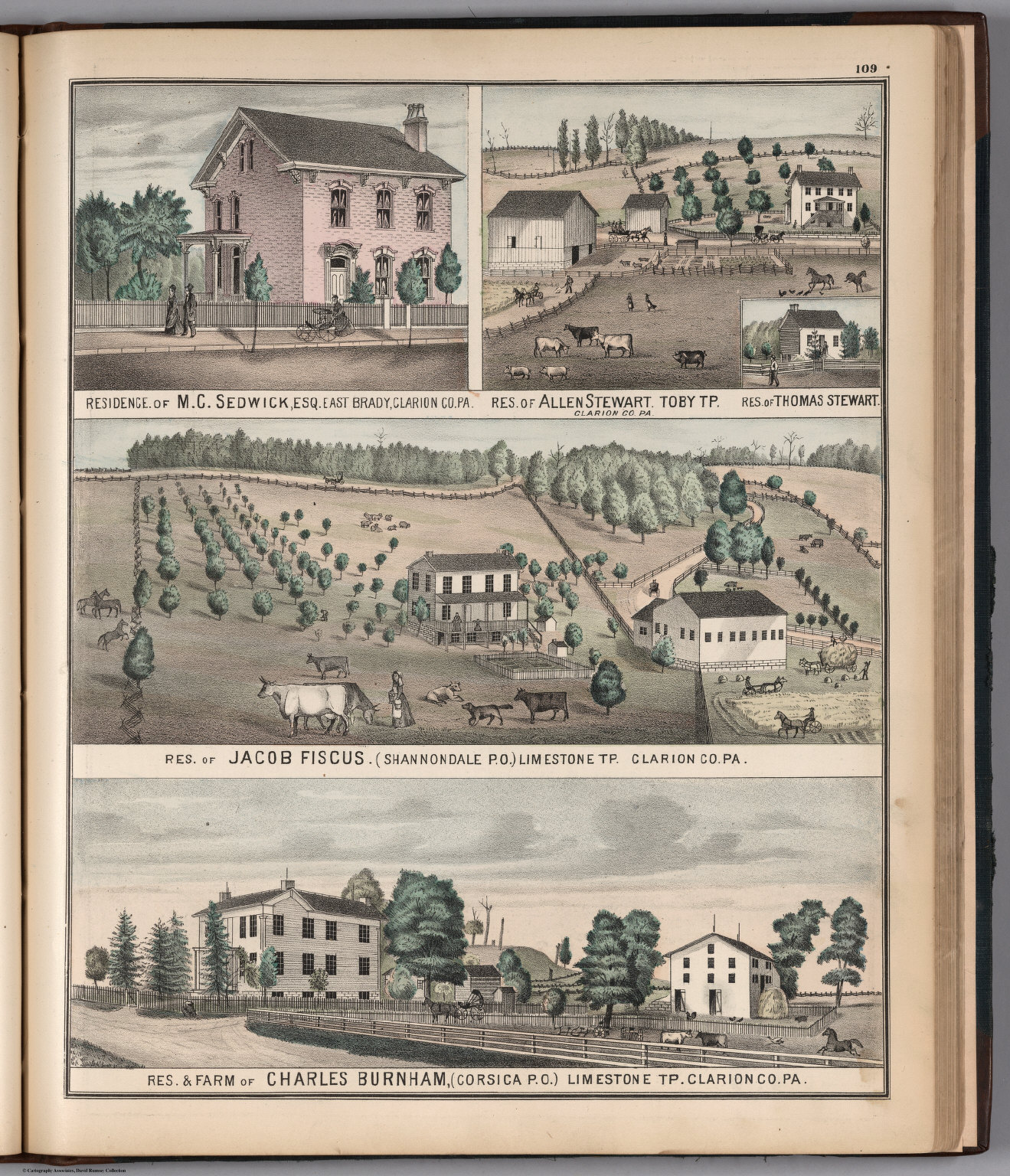 View: Residences of M.C. Sedwick, Allen Stewart, Jacob Fiscus, Charles ...