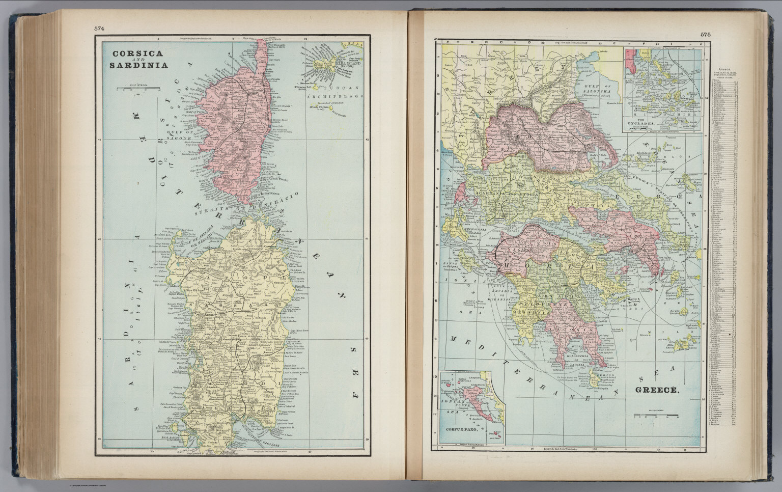 Corsica and Sardinia. Greece. - David Rumsey Historical Map Collection