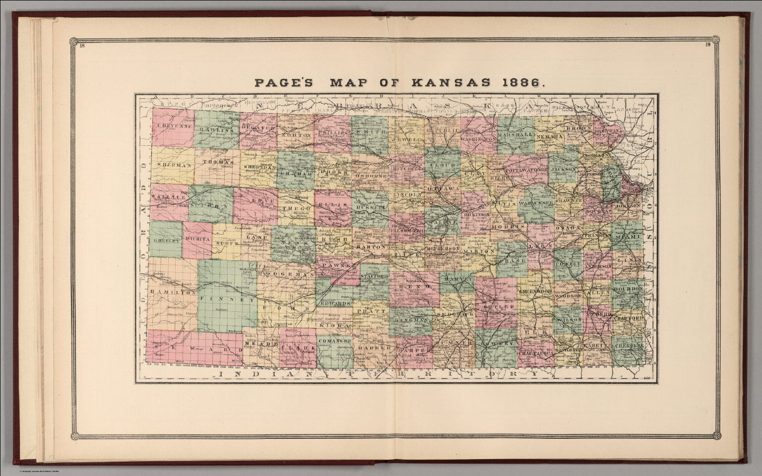 Page's Map of Kansas, 1886. - David Rumsey Historical Map Collection