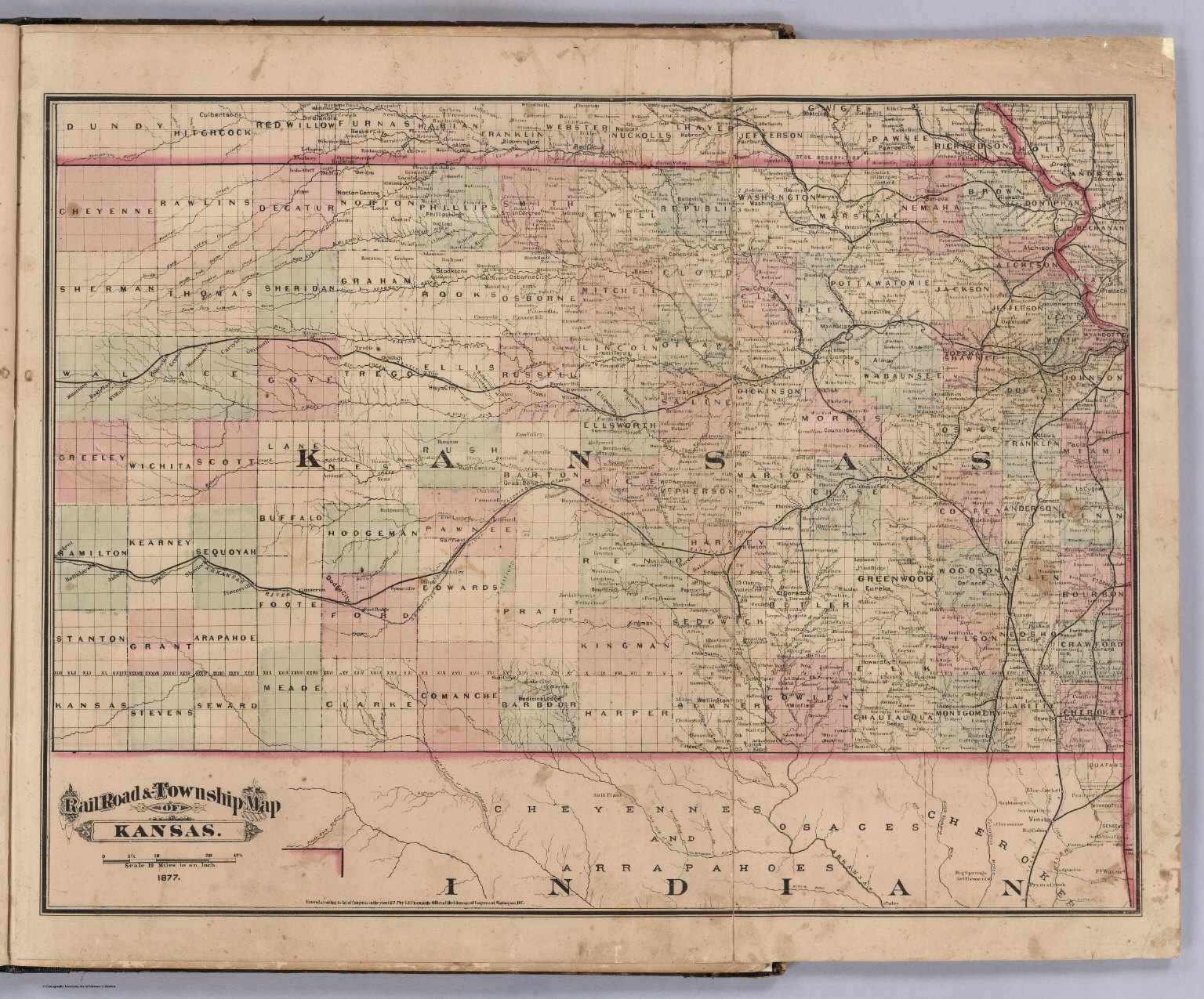 Railroad and Township Map of Kansas. - David Rumsey Historical Map ...