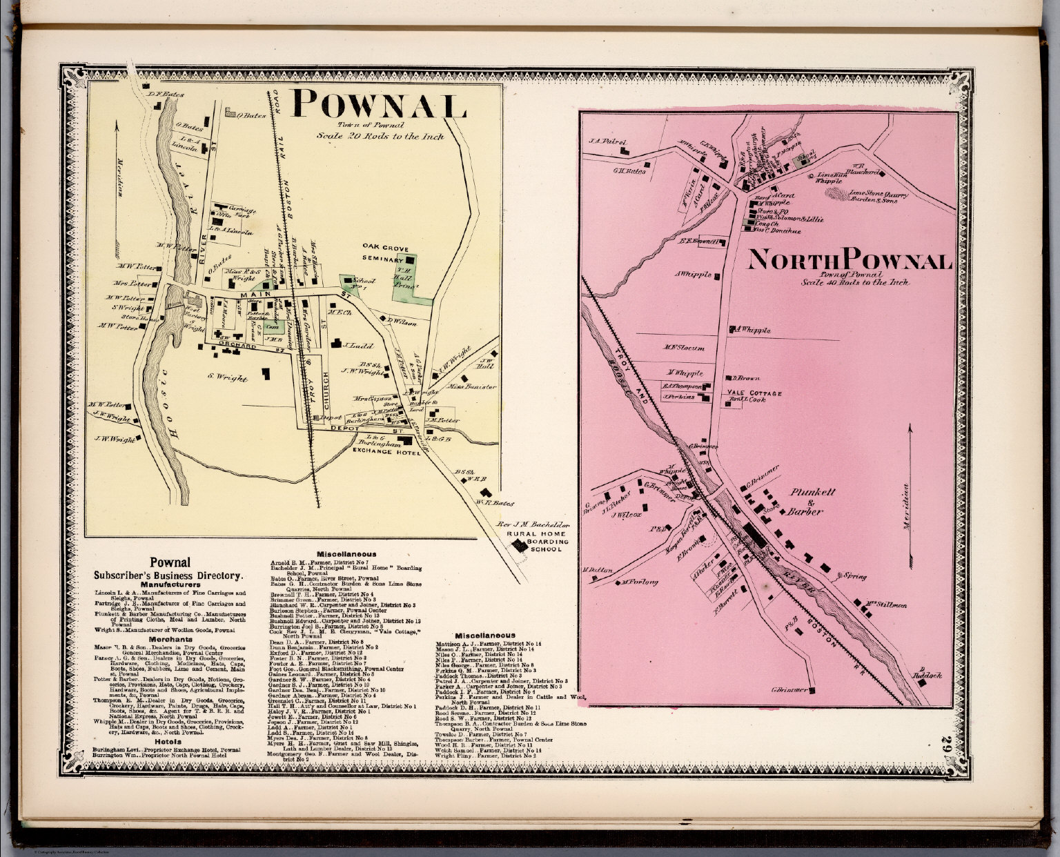 North Pownal. Pownal, Vermont. - David Rumsey Historical Map Collection