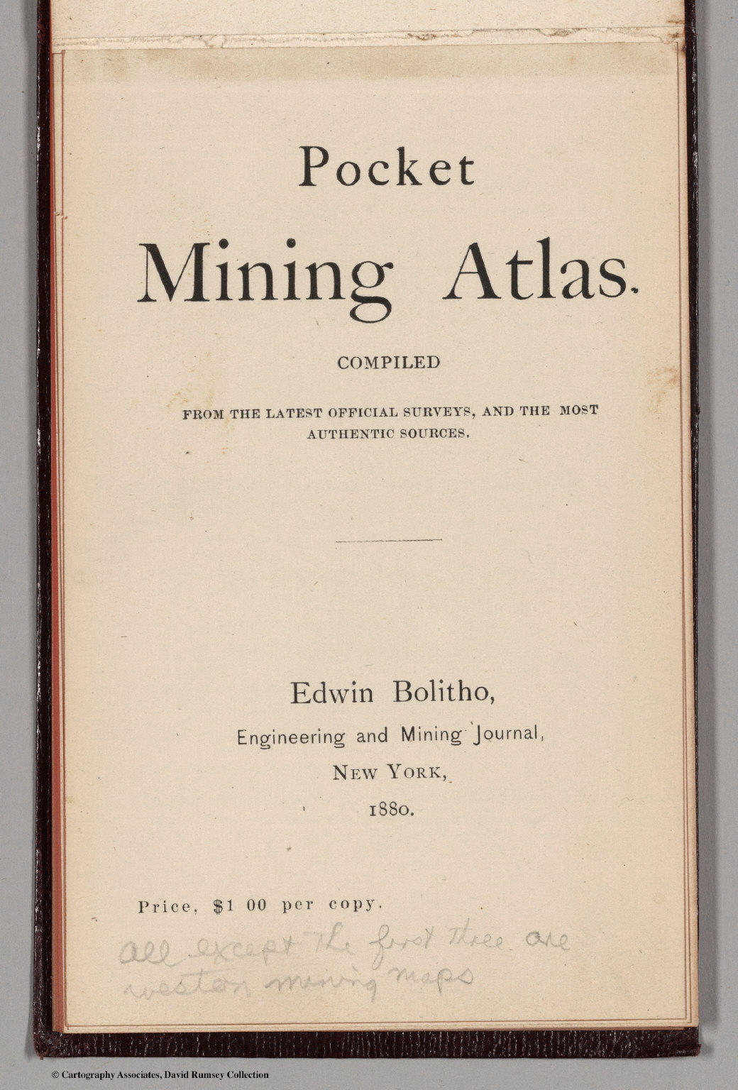 Title Page: Pocket Mining Atlas - David Rumsey Historical Map Collection