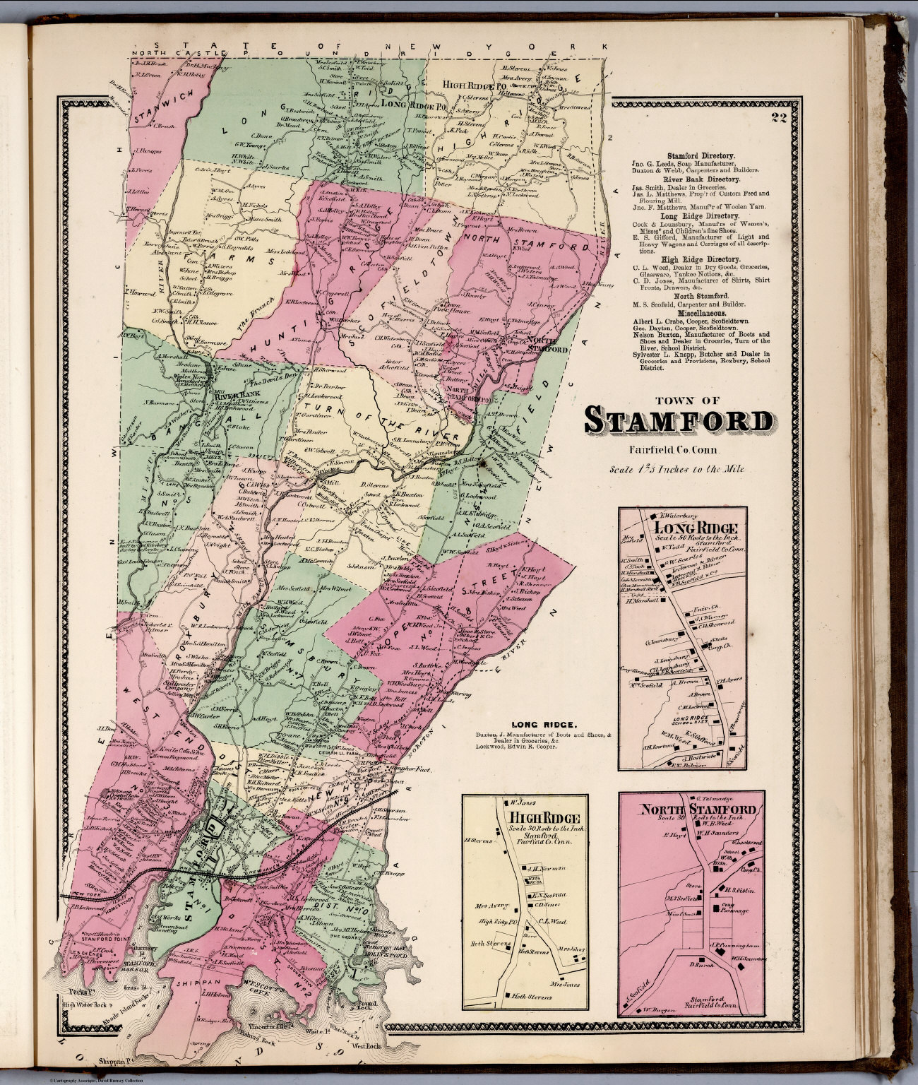 Town of Stamford, Fairfield County, Connecticut. (insets) Long Ridge ...