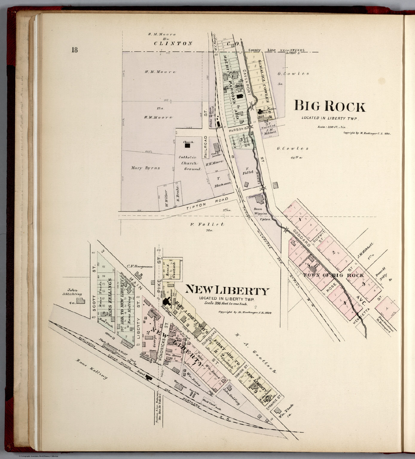 Big Rock. New Liberty, Iowa. - David Rumsey Historical Map Collection