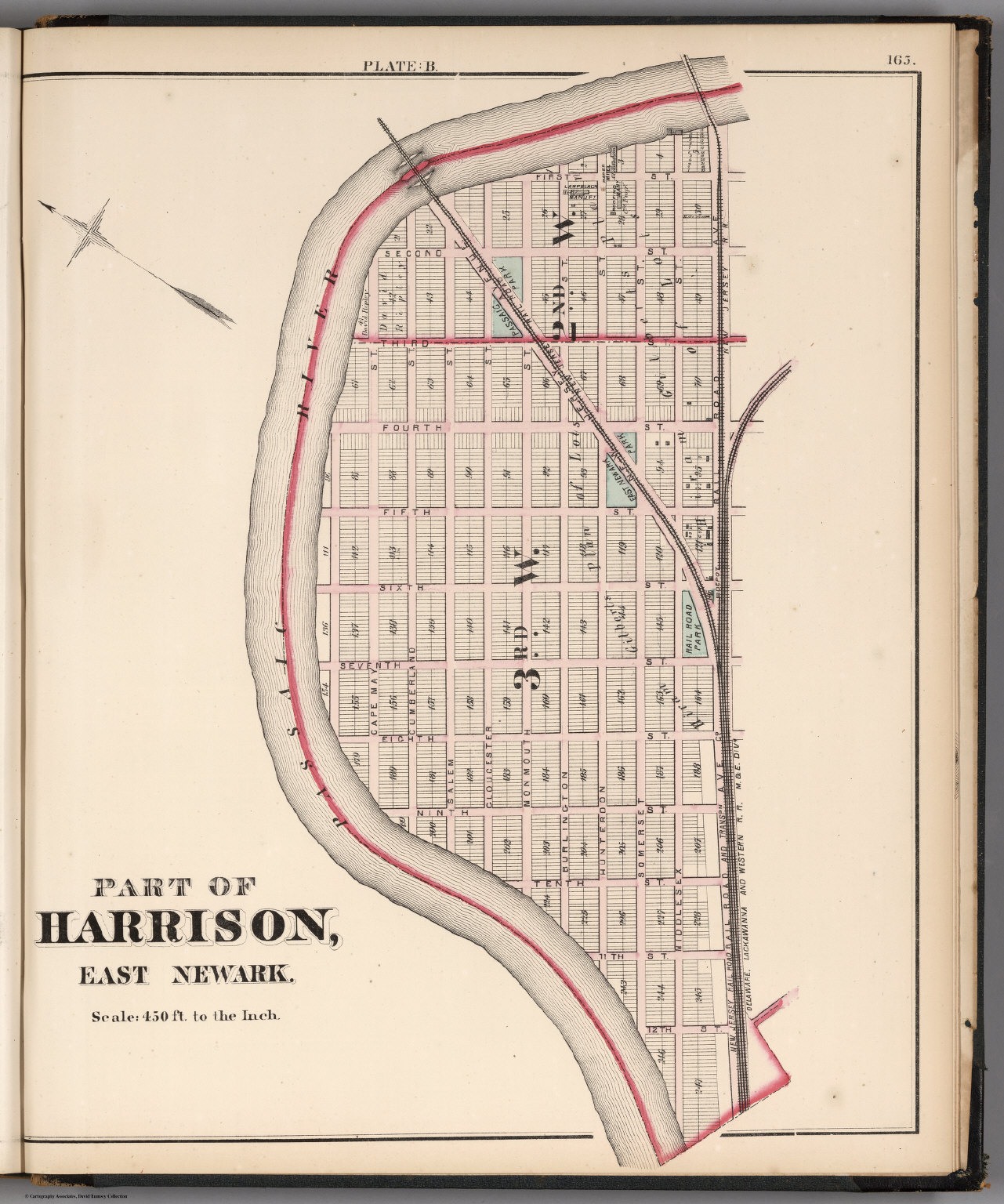 Part of Harrison, East Newark - Plate B. - David Rumsey Historical Map ...