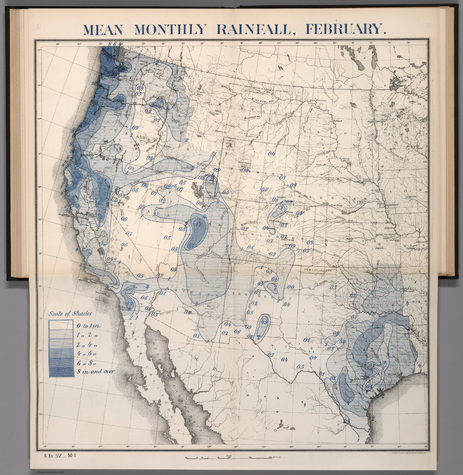 2. Mean monthly rainfall, February - David Rumsey Historical Map Collection