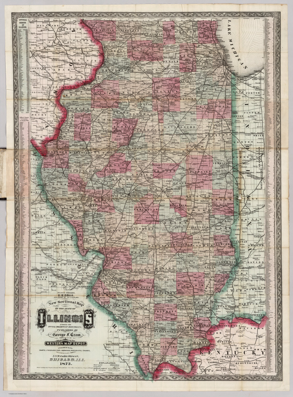 Sectional Map Of The State Of Illinois - David Rumsey Historical Map ...