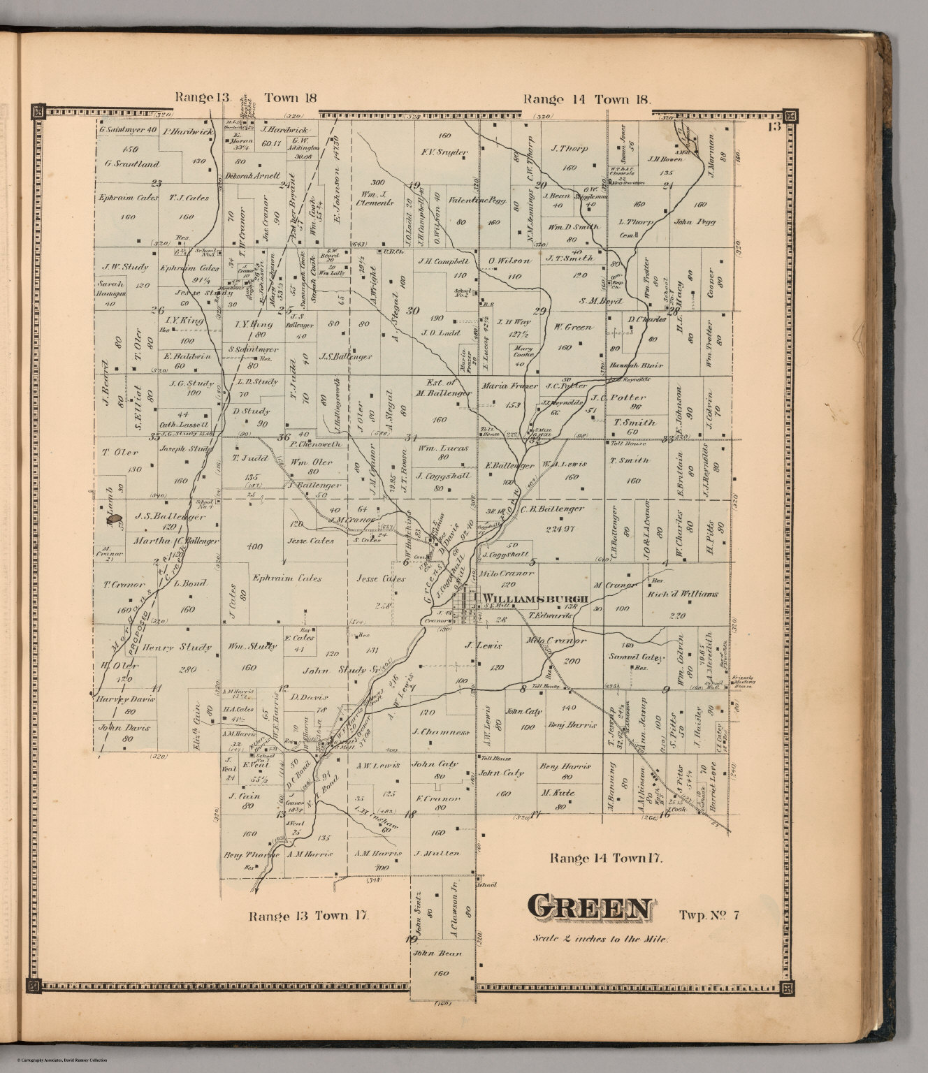 Green Township, Wayne County, Indiana. - David Rumsey Historical Map ...