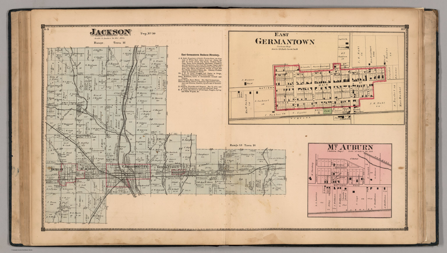 Jackson, Wayne County, Indiana. East Germantown. Mt. Auburn. - David ...