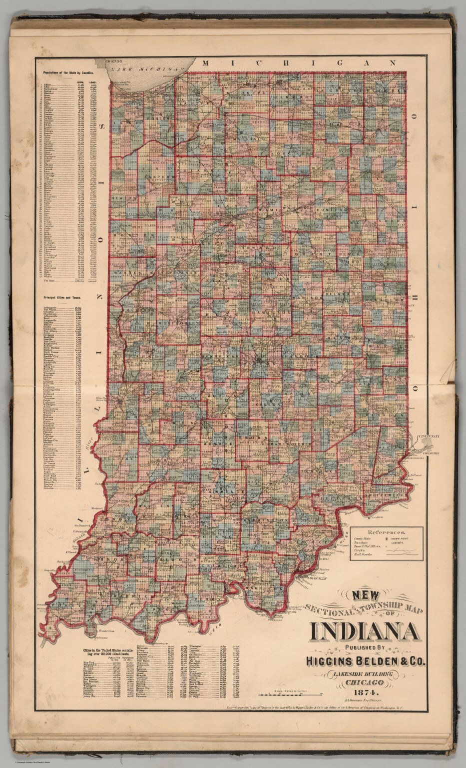 New Sectional and Township Map of Indiana. - David Rumsey Historical ...