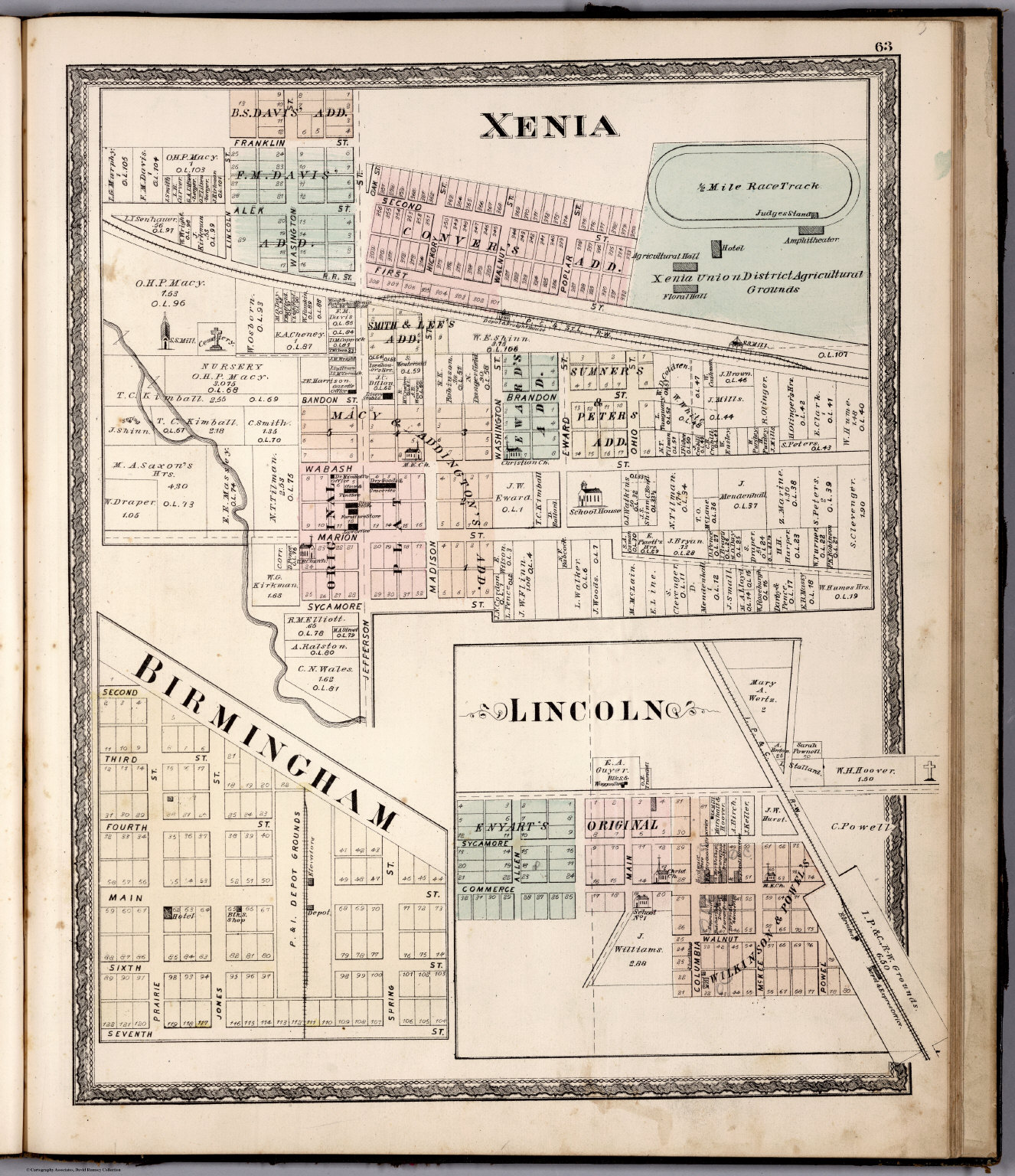 Xenia. Birmingham. Lincoln, Indiana. - David Rumsey Historical Map ...