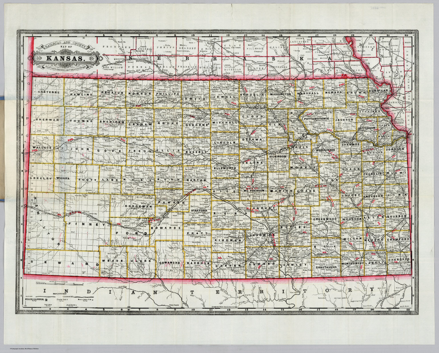Railroad And County Map Of Kansas - David Rumsey Historical Map Collection