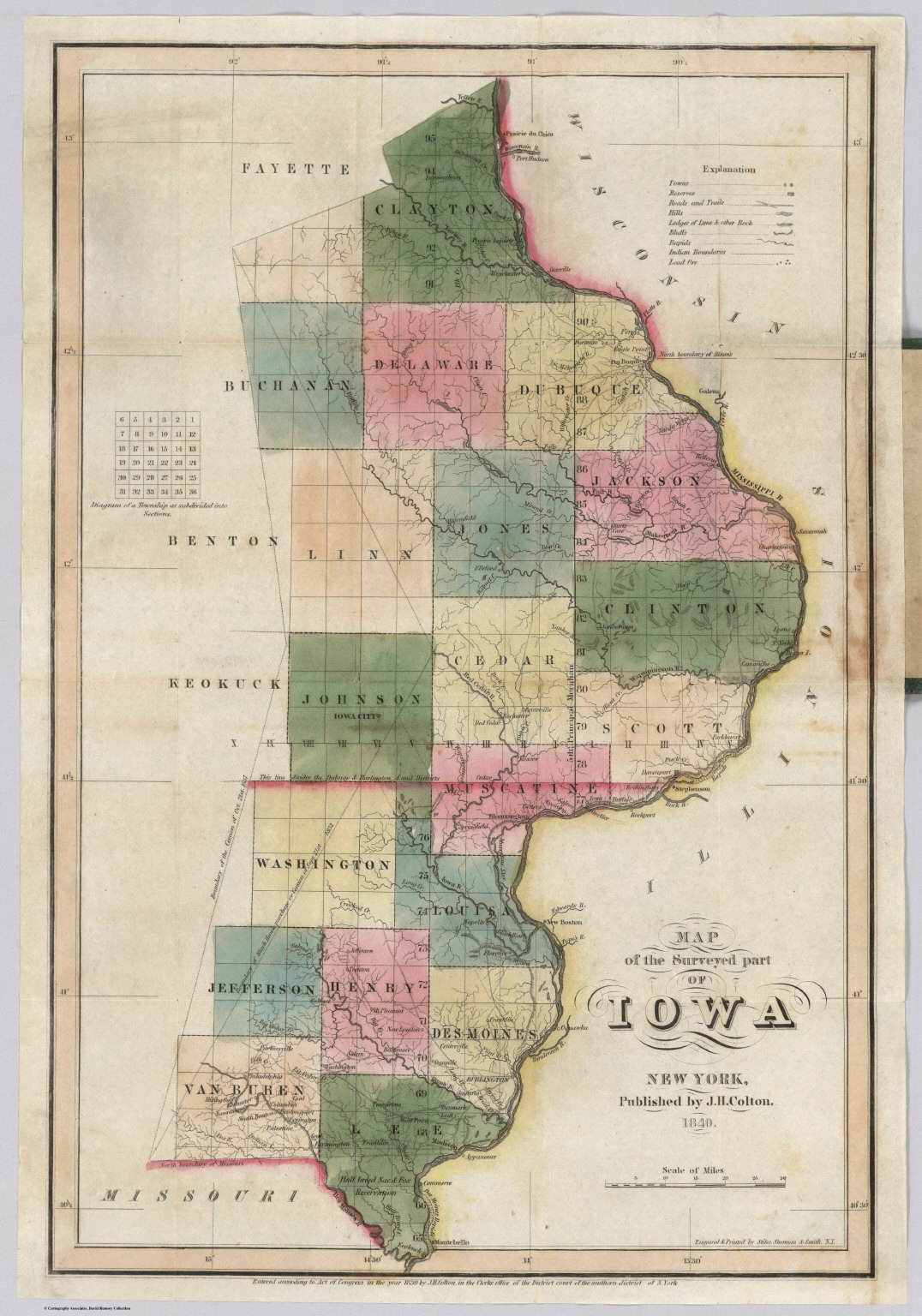 Map of the Surveyed part of Iowa - David Rumsey Historical Map Collection