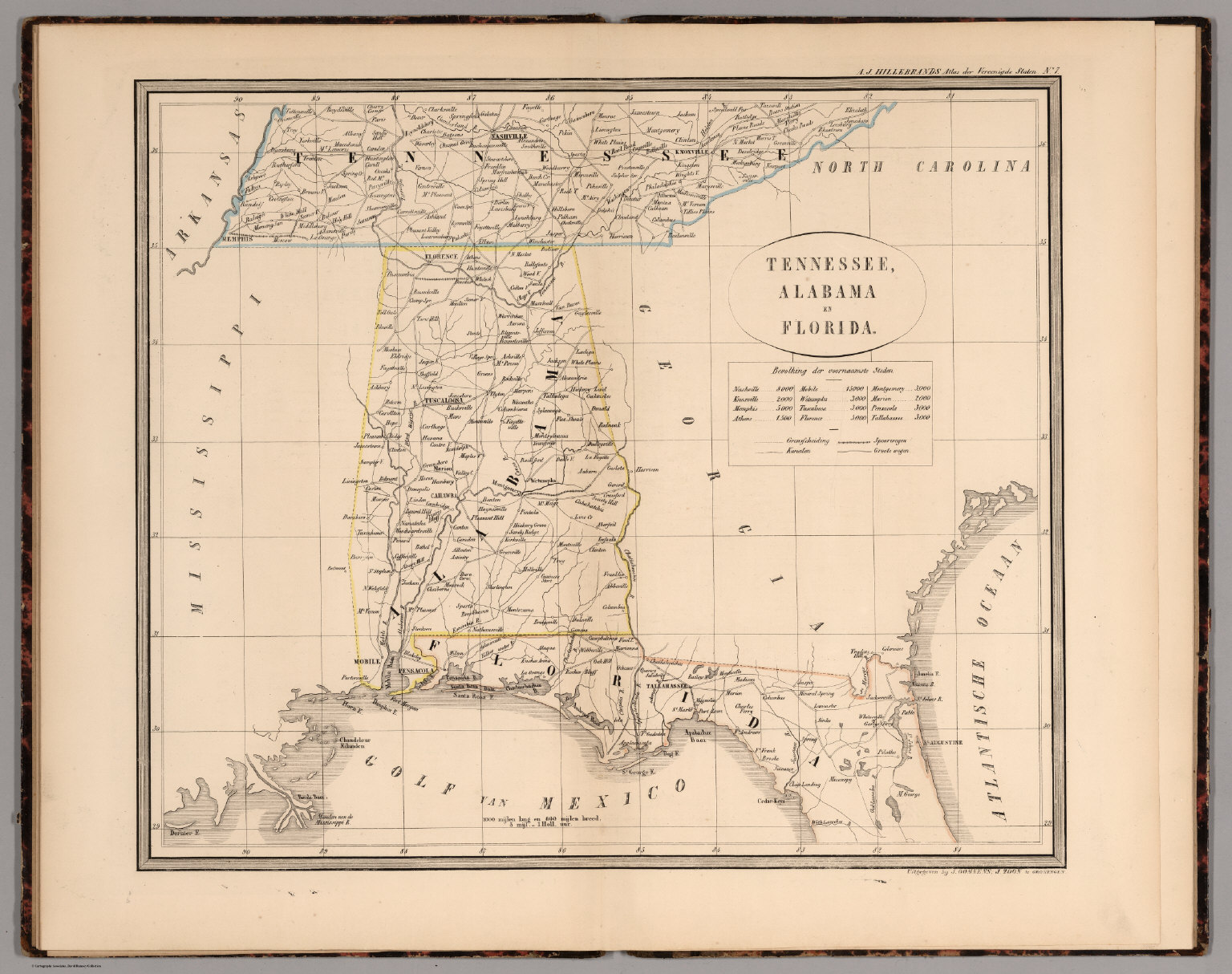 Tennessee, Alabama en Florida. - David Rumsey Historical Map Collection
