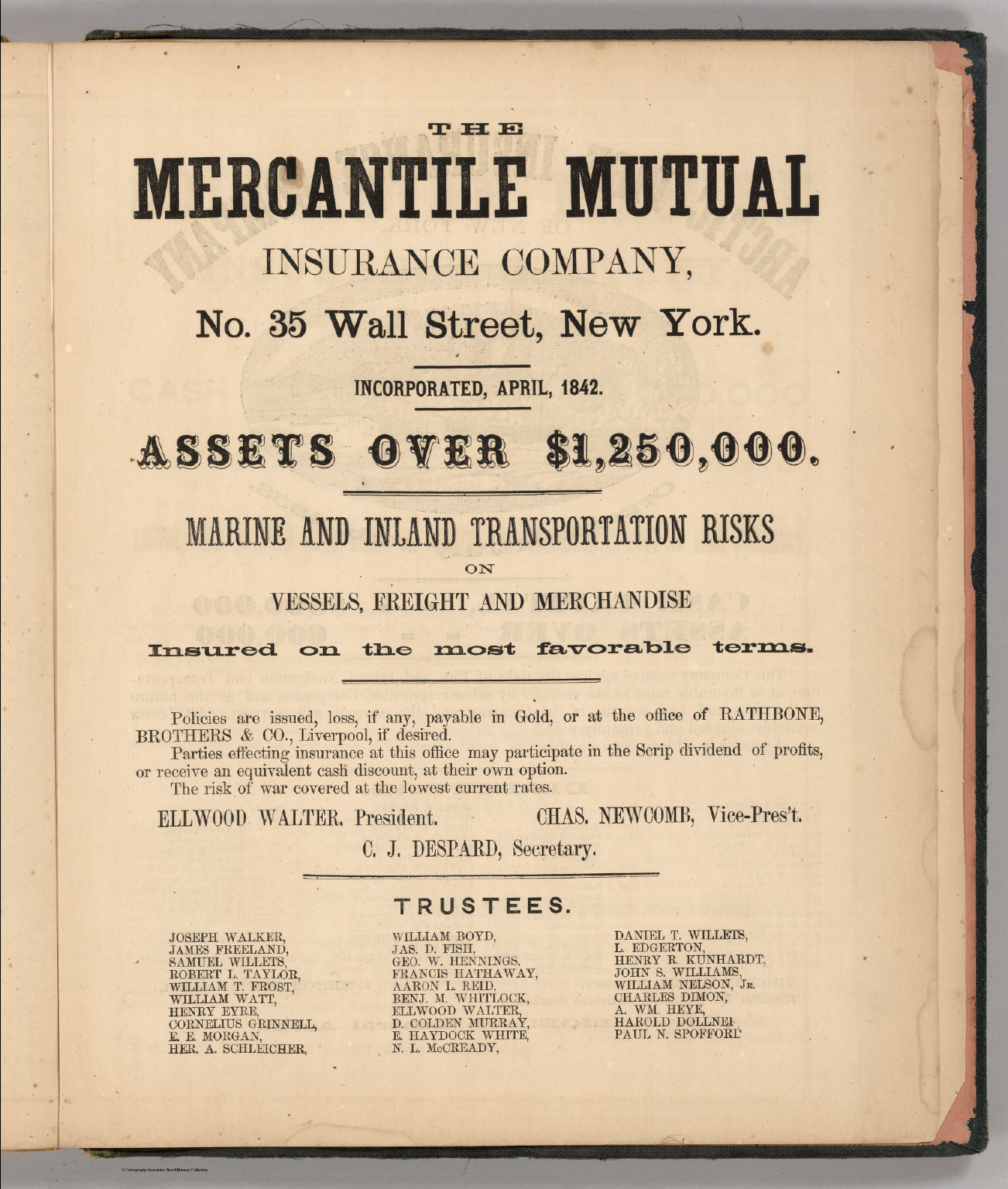 The Mercantile Mutual Insurance Company. - David Rumsey Historical Map ...