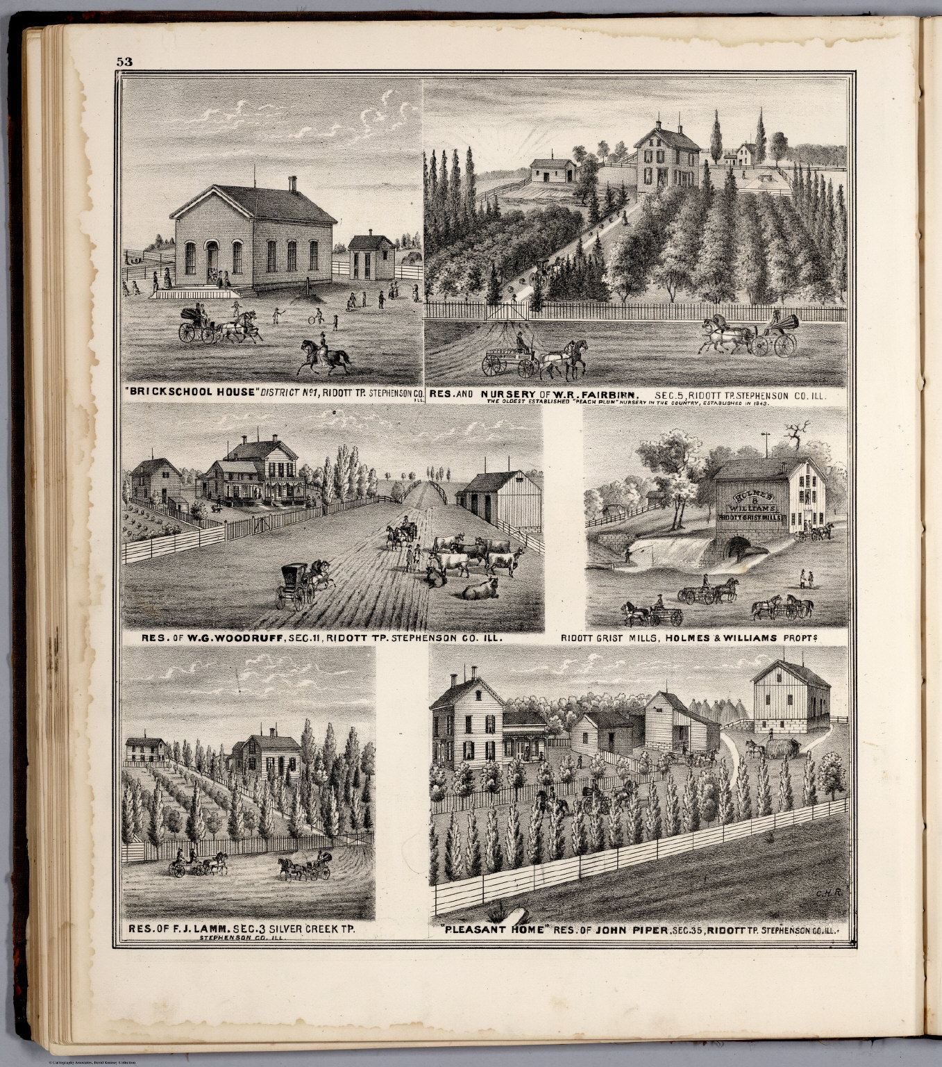 View: Ridott Grist Mill, Holmes & Williams. Residences, Stephenson ...