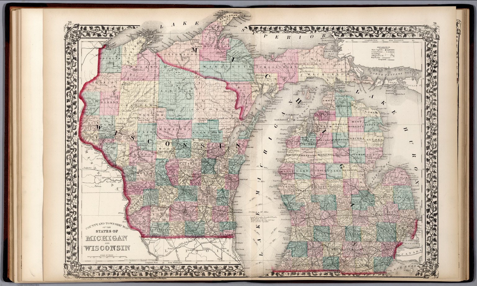 County and township map of the States of Michigan and Wisconsin - David ...