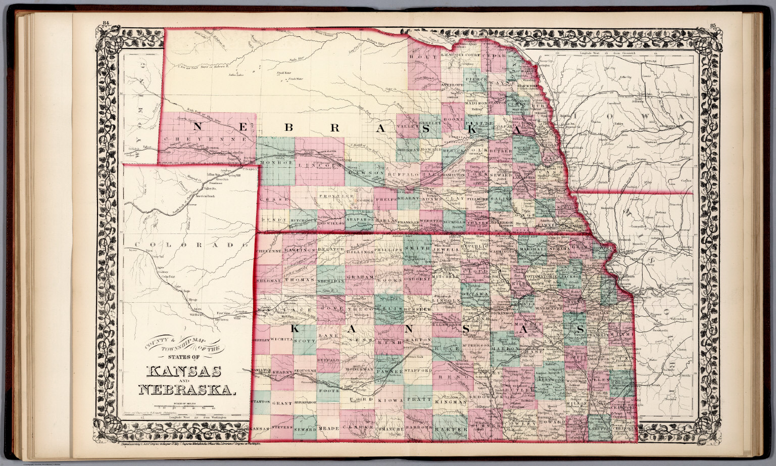 County and township map of the States of Kansas and Nebraska - David ...