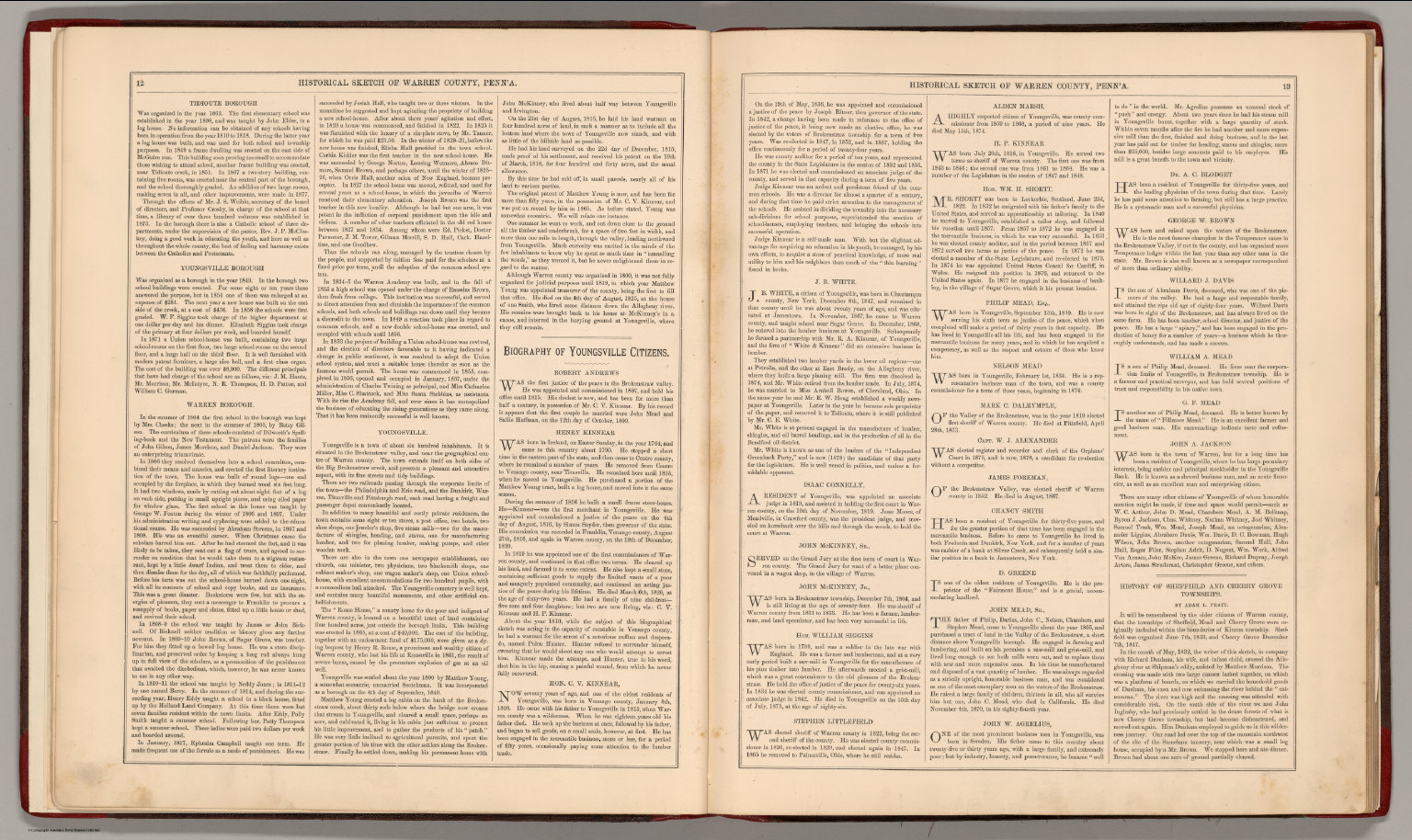 Text: Historical Sketch of Warren County, Pennsylvania (continued ...