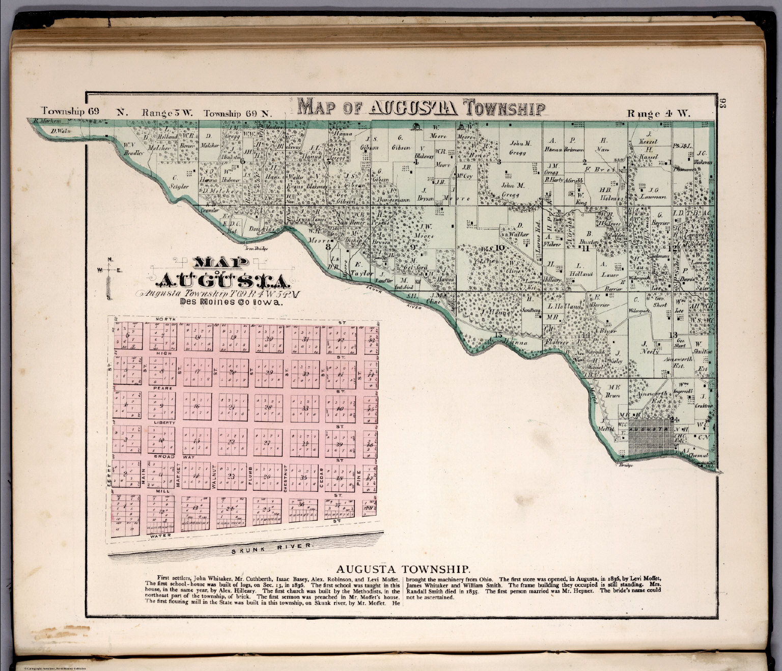 Augusta Township, Des Moines County, Iowa. Augusta. - David Rumsey ...