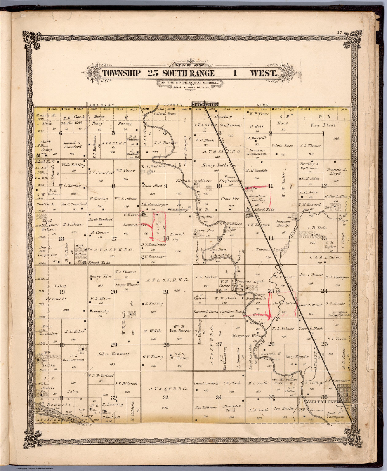 Township 25 South Range 1 West, Sedgwick County, Kansas. - David Rumsey ...