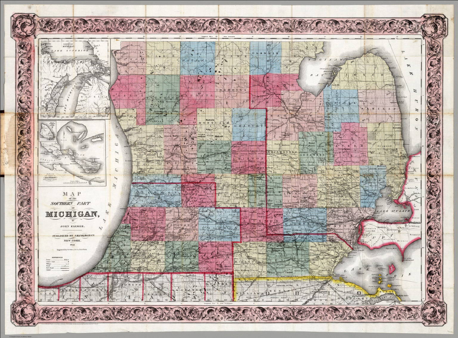 Map Of The Southern Part Of Michigan - David Rumsey Historical Map ...