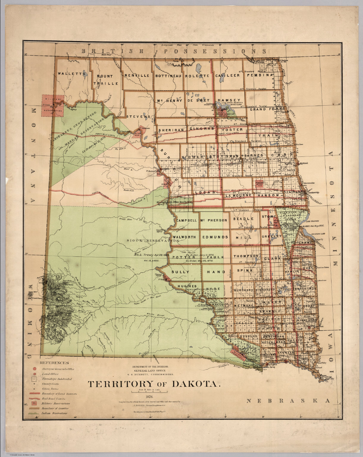 Territory Of Dakota, 1876 - David Rumsey Historical Map Collection