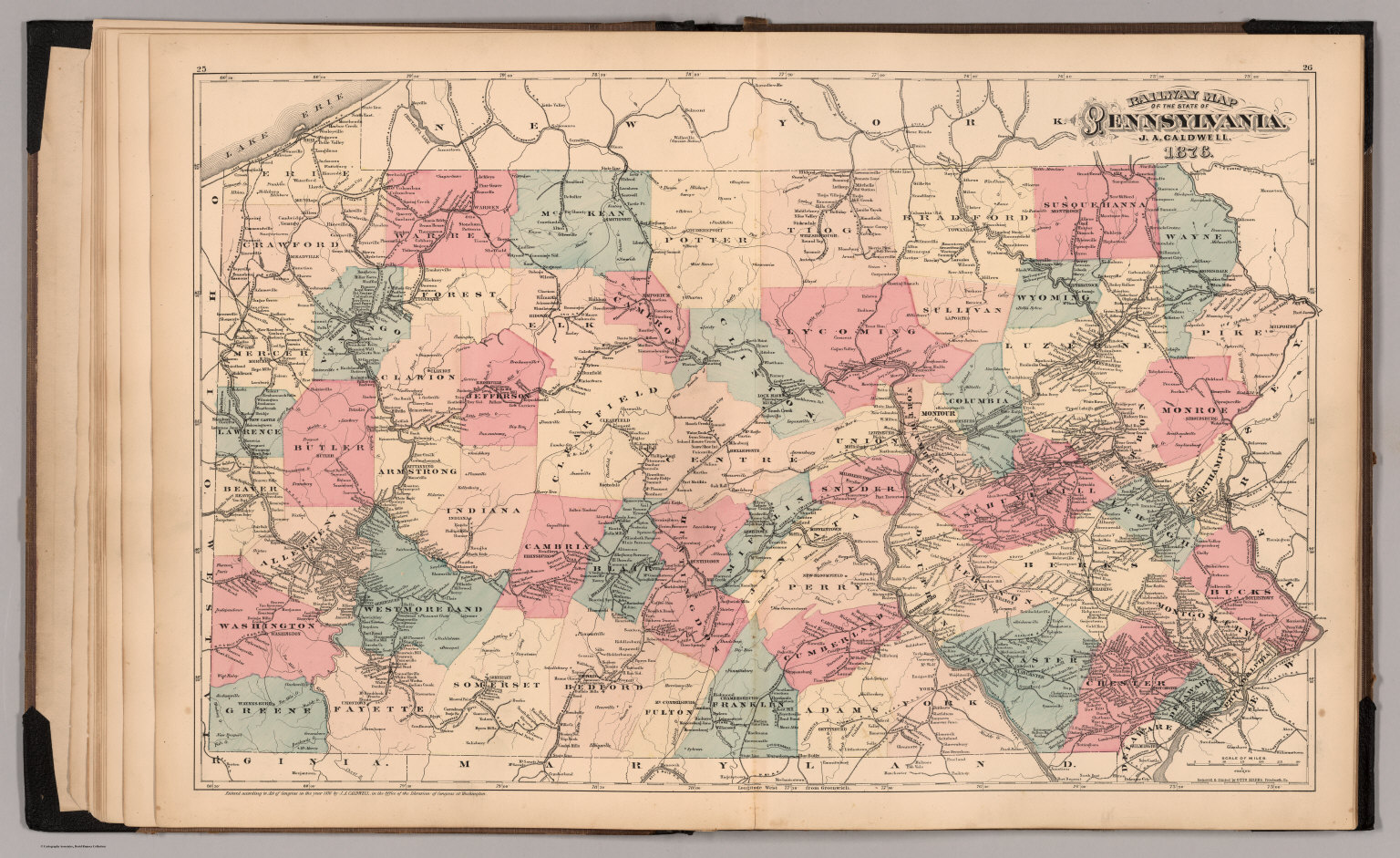 Railway Map of the State of Pennsylvania - David Rumsey Historical Map ...