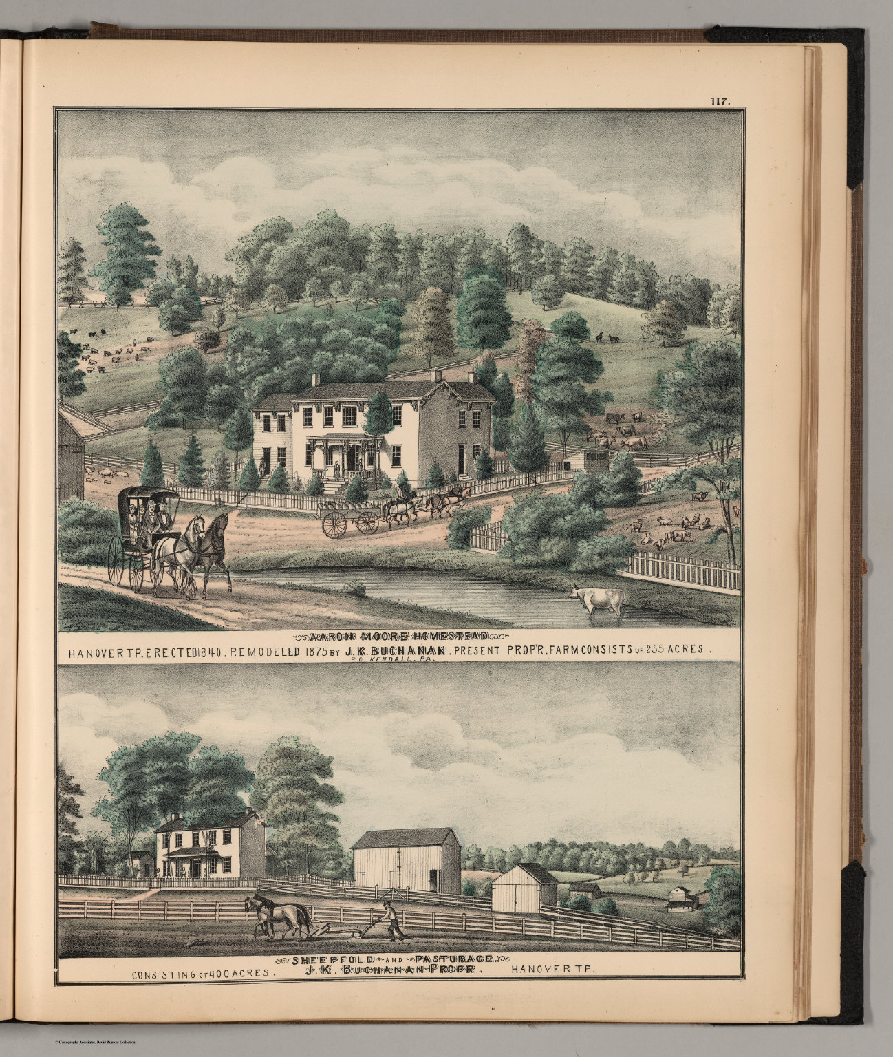 Aaron Moore Homestead ; Sheepfold and Pasturage - David Rumsey ...