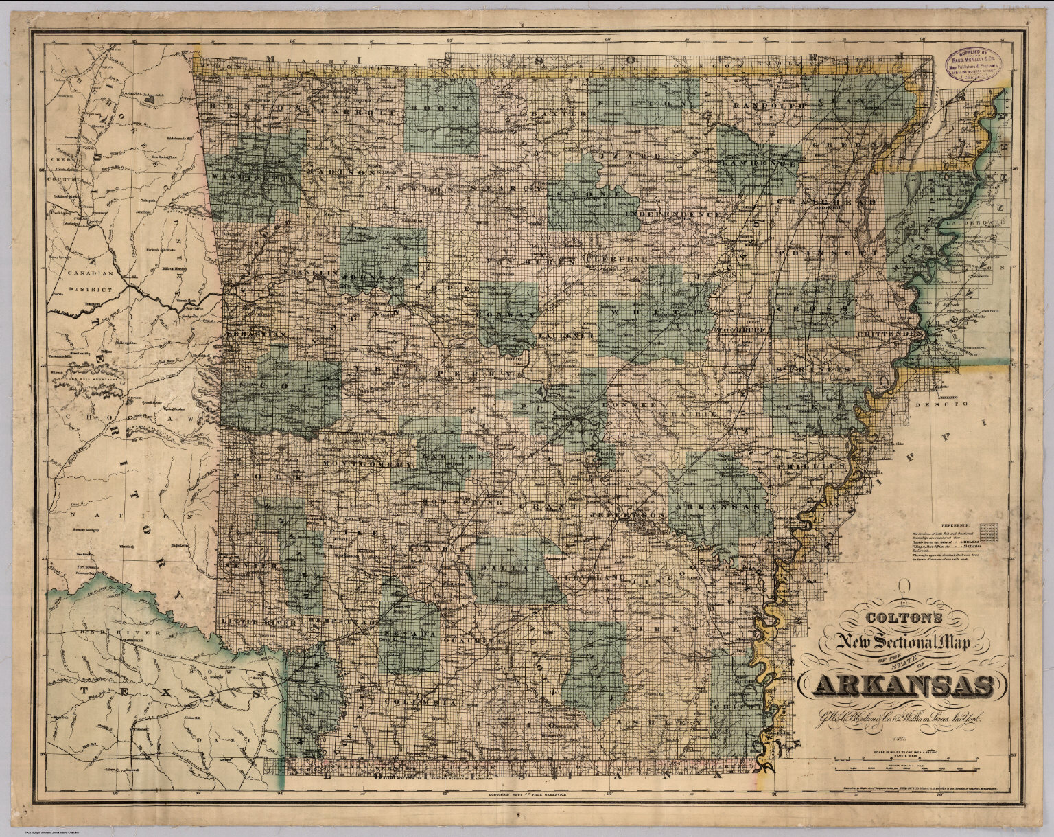 New Sectional Map Of The State Of Arkansas - David Rumsey Historical ...